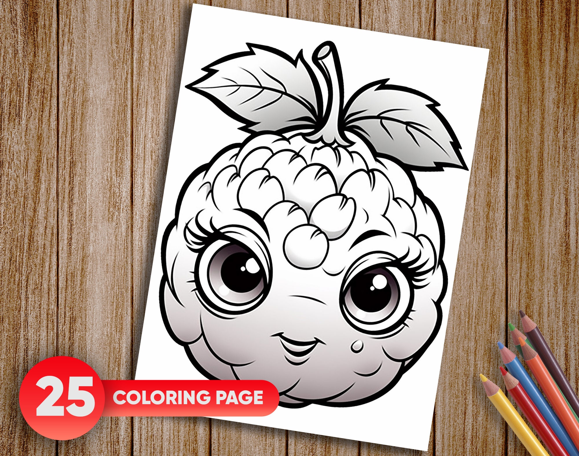 25 Preschool Kawaii Fruits Coloring Pages for Kids Instant - Etsy