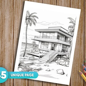 35 Beach House Coloring Pages | Printable PDF Format | Summer Holiday ...