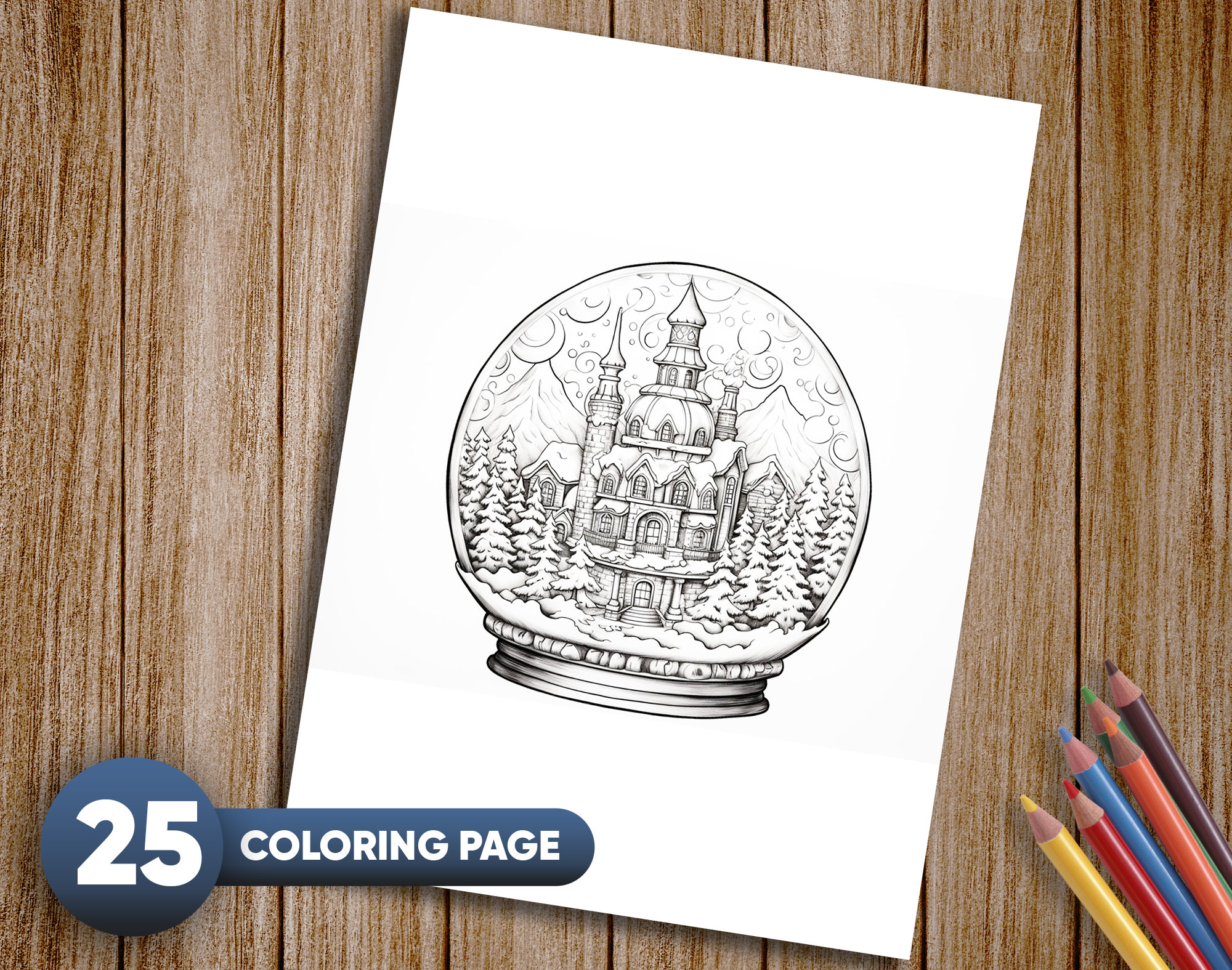 25 Snow Globe Coloring Pages Fantasy Instant Download - Etsy
