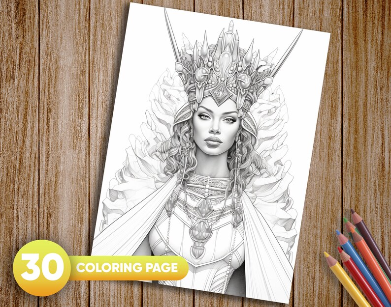 30 Queen Coloring Pages Printable Adult Coloring Pages - Etsy