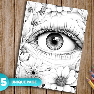 Blooming Eyes Coloring Book | Printable Adult Pages | Magic Eyes | Eye ...