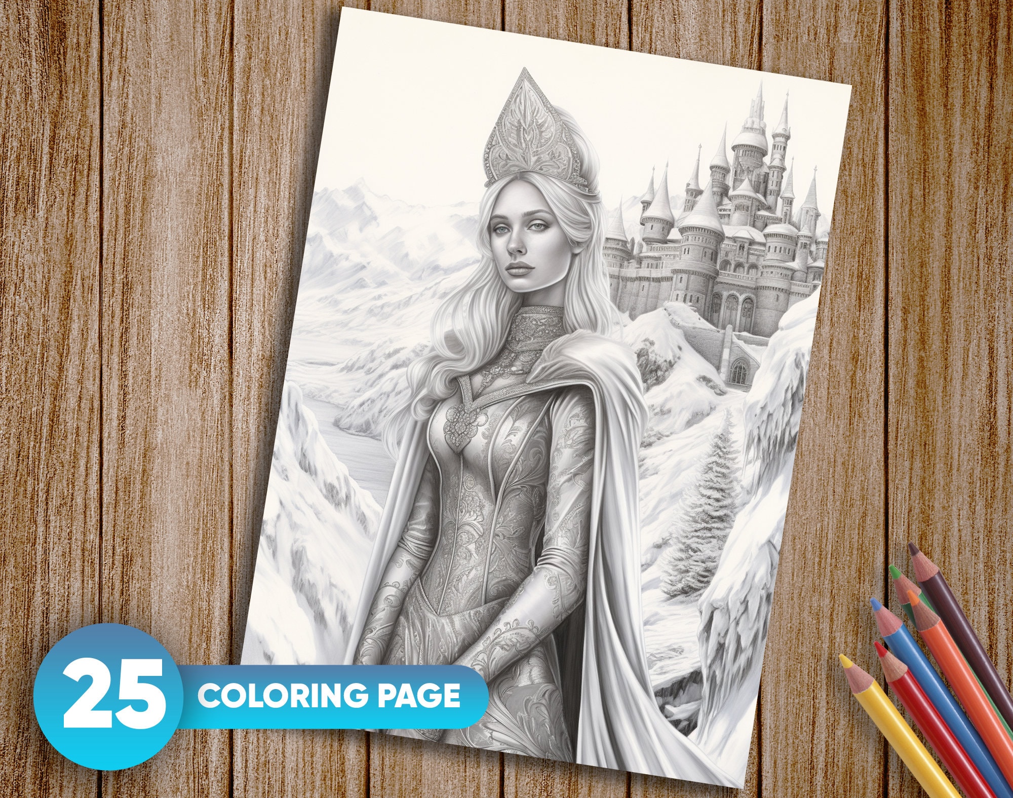 25 Snow Queen, Snow Princess Coloring Pages Printable Adult Coloring ...