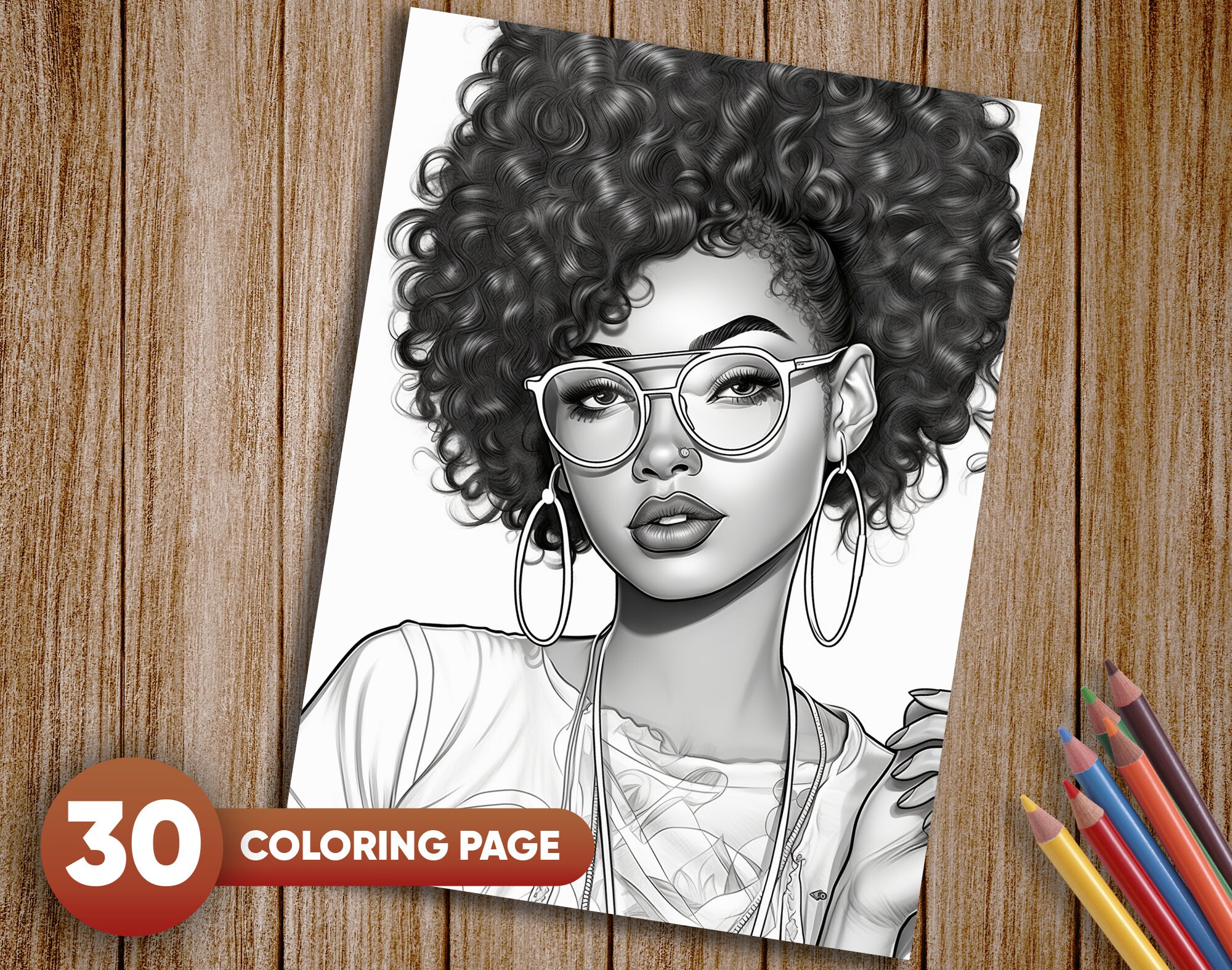 30 Black Women Beauties Portrait Coloring Pages for Adults - Etsy