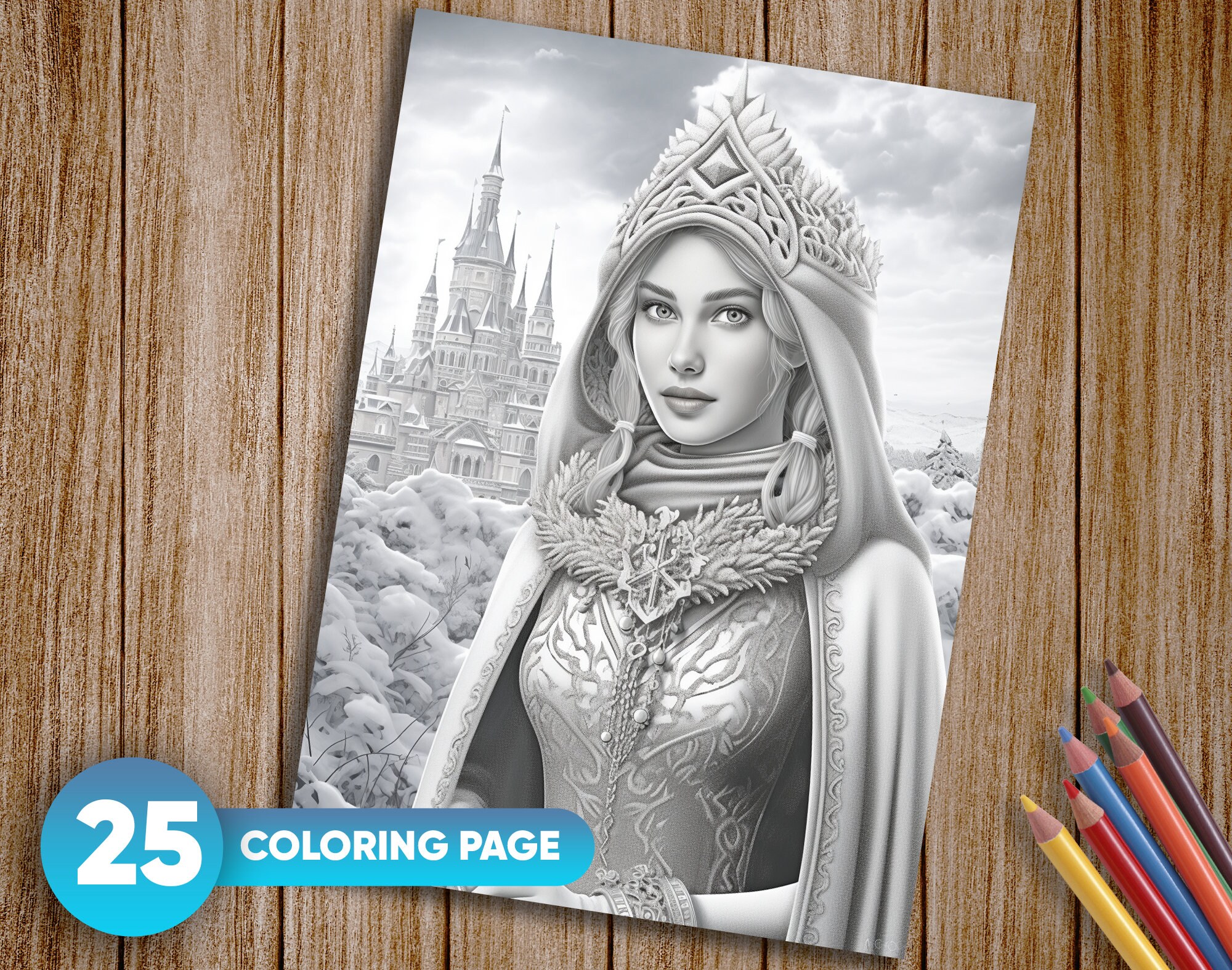 25 Snow Queen, Snow Princess Coloring Pages Printable Adult Coloring ...
