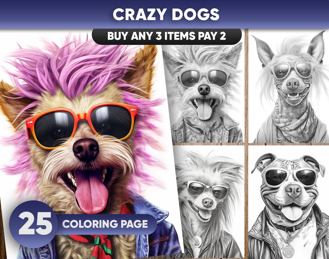 25 Crazy Dogs Coloring Pages, Crazy Hairstyle Dog, Gangsta Dog Coloring ...
