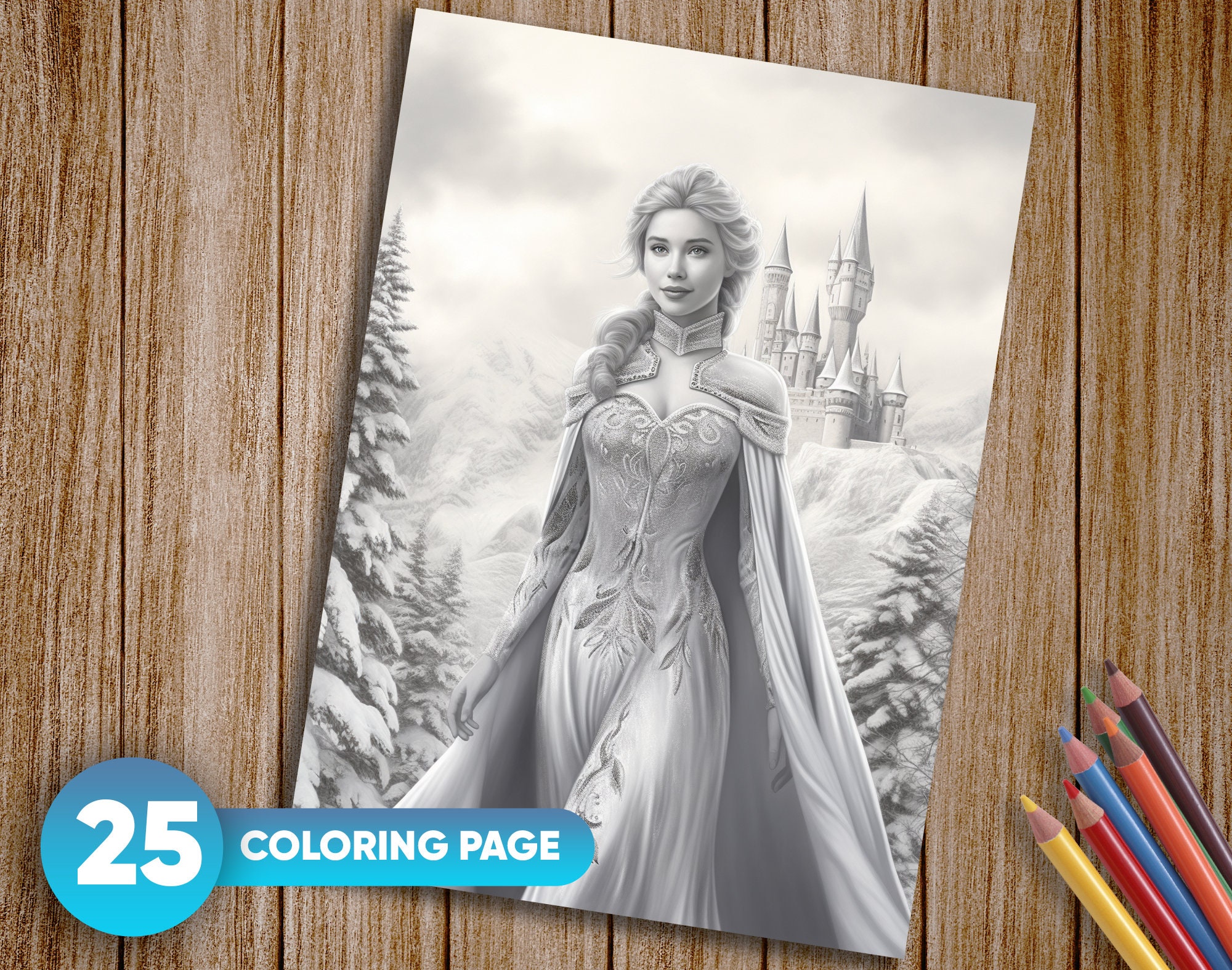 25 Snow Queen, Snow Princess Coloring Pages Printable Adult Coloring ...