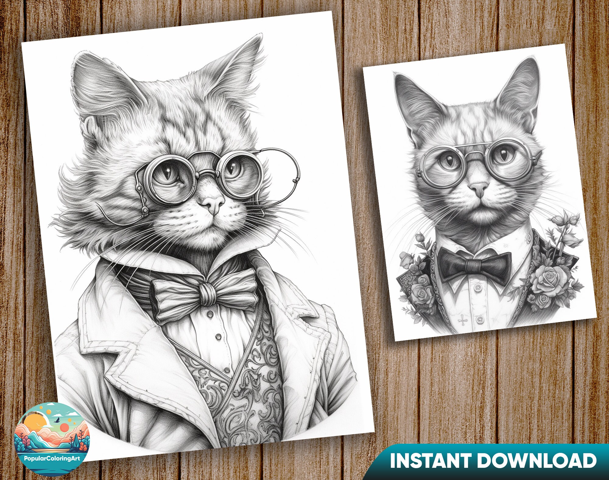 Gentleman Cat Coloring Pages Gentlemeow Instant Download - Etsy