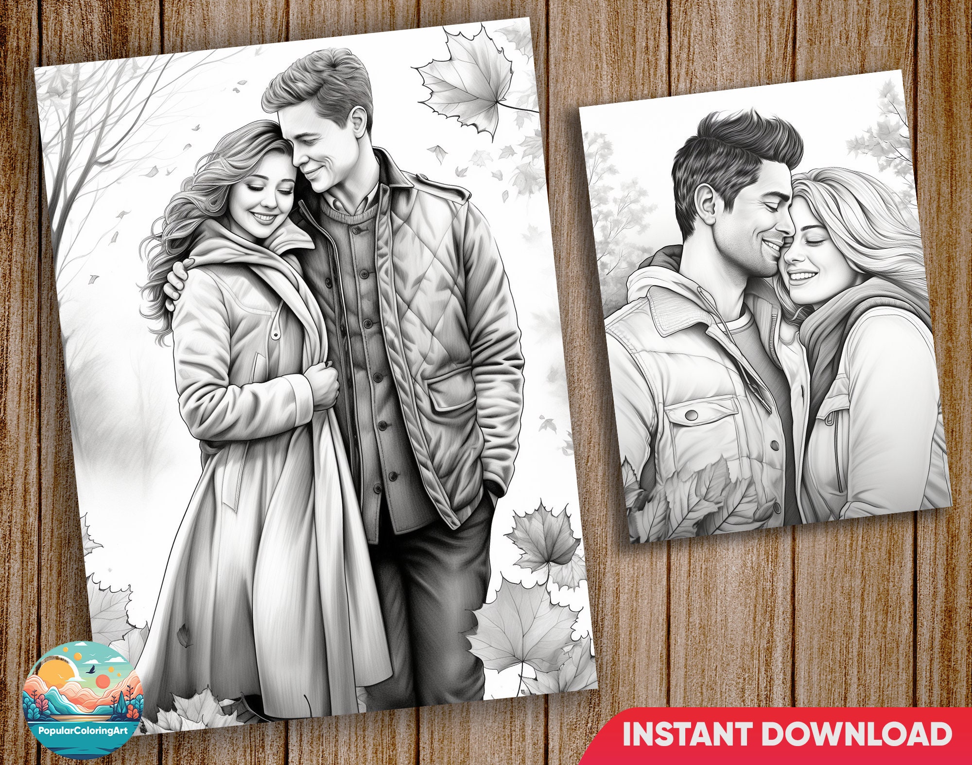 25 Fall in Love Couple Coloring Pages for Adults Woman Man - Etsy