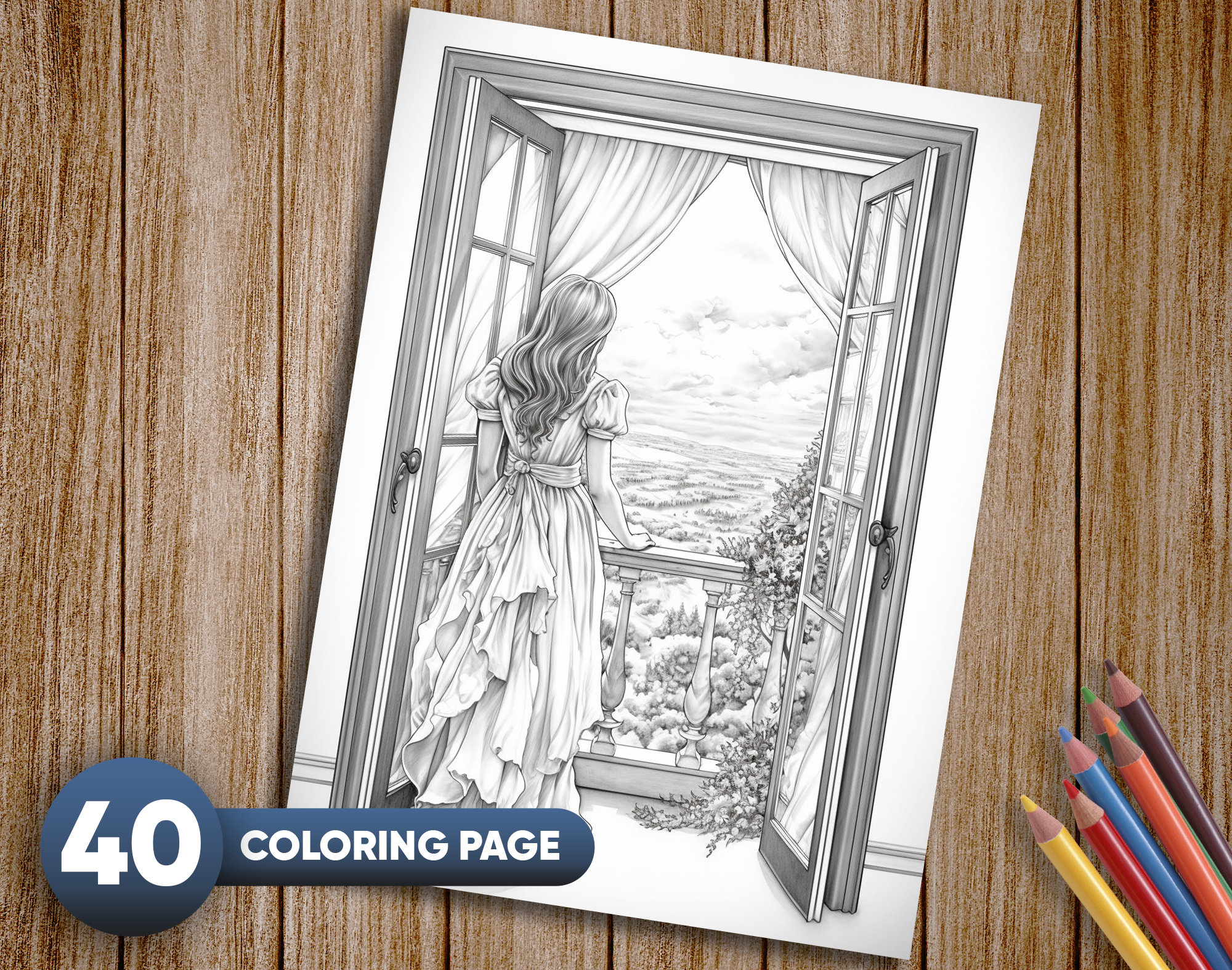 40 Window to Another World Coloring Pages for Adults Instant - Etsy