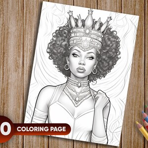 Black Queen Coloring Book: 30 Grayscale Illustrations (printable PDF ...