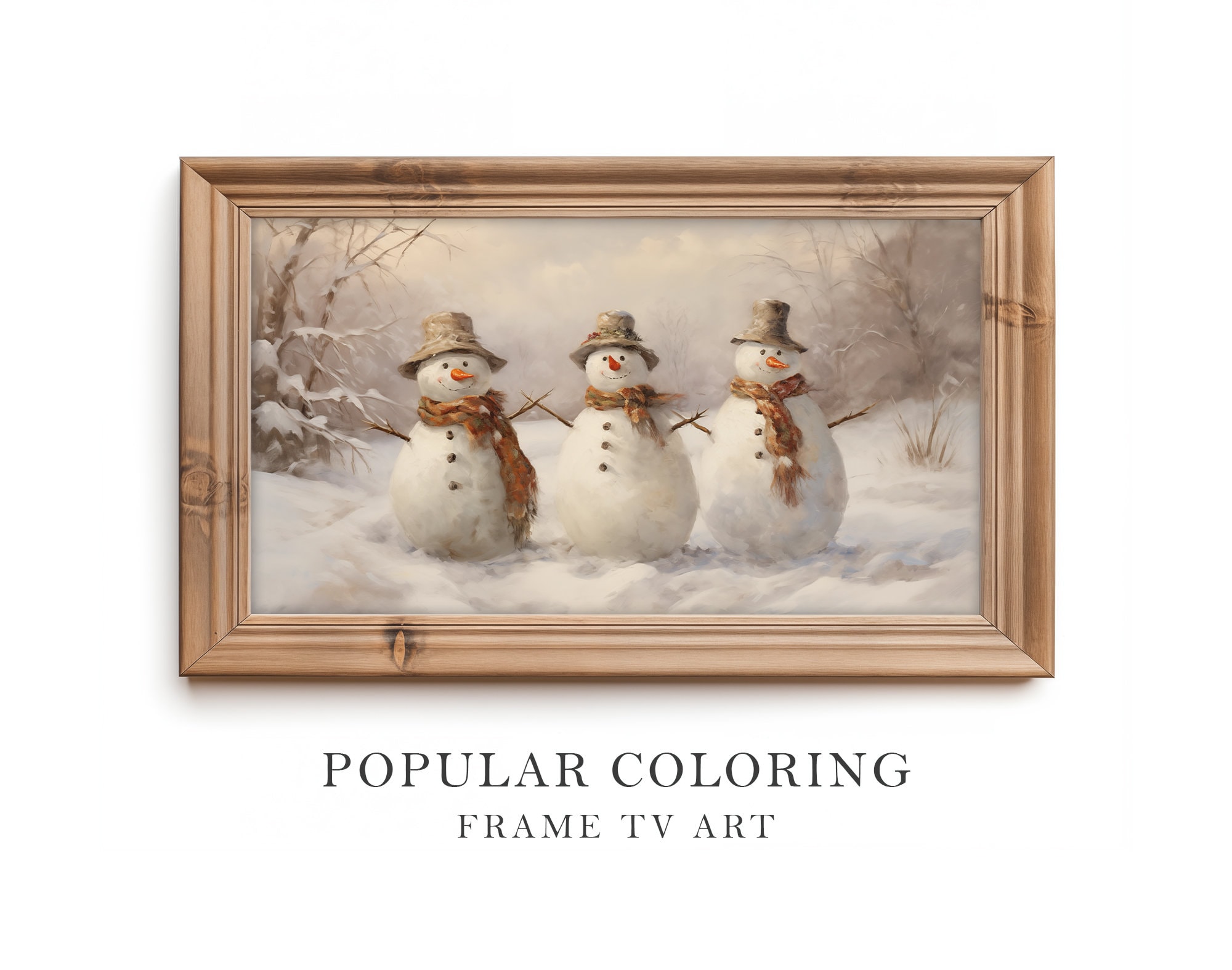 Christmas Frame TV Art Christmas Snowman Christmas Wall Art Winter ...