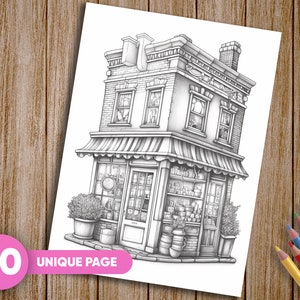 Adorable Storefront Coloring Printables, Cute Storefronts, Procreate ...