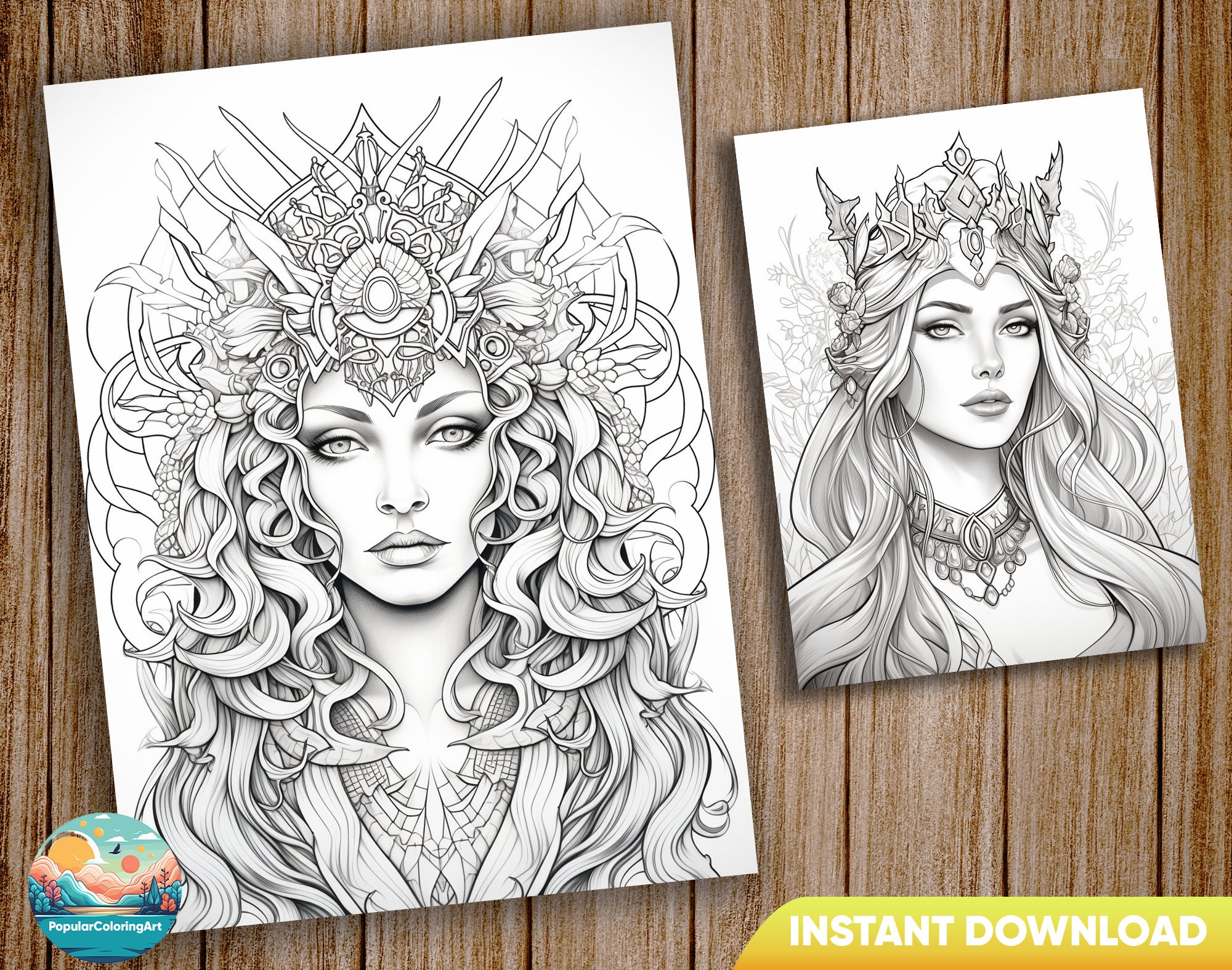 30 Queen Coloring Pages Printable Adult Coloring Pages - Etsy
