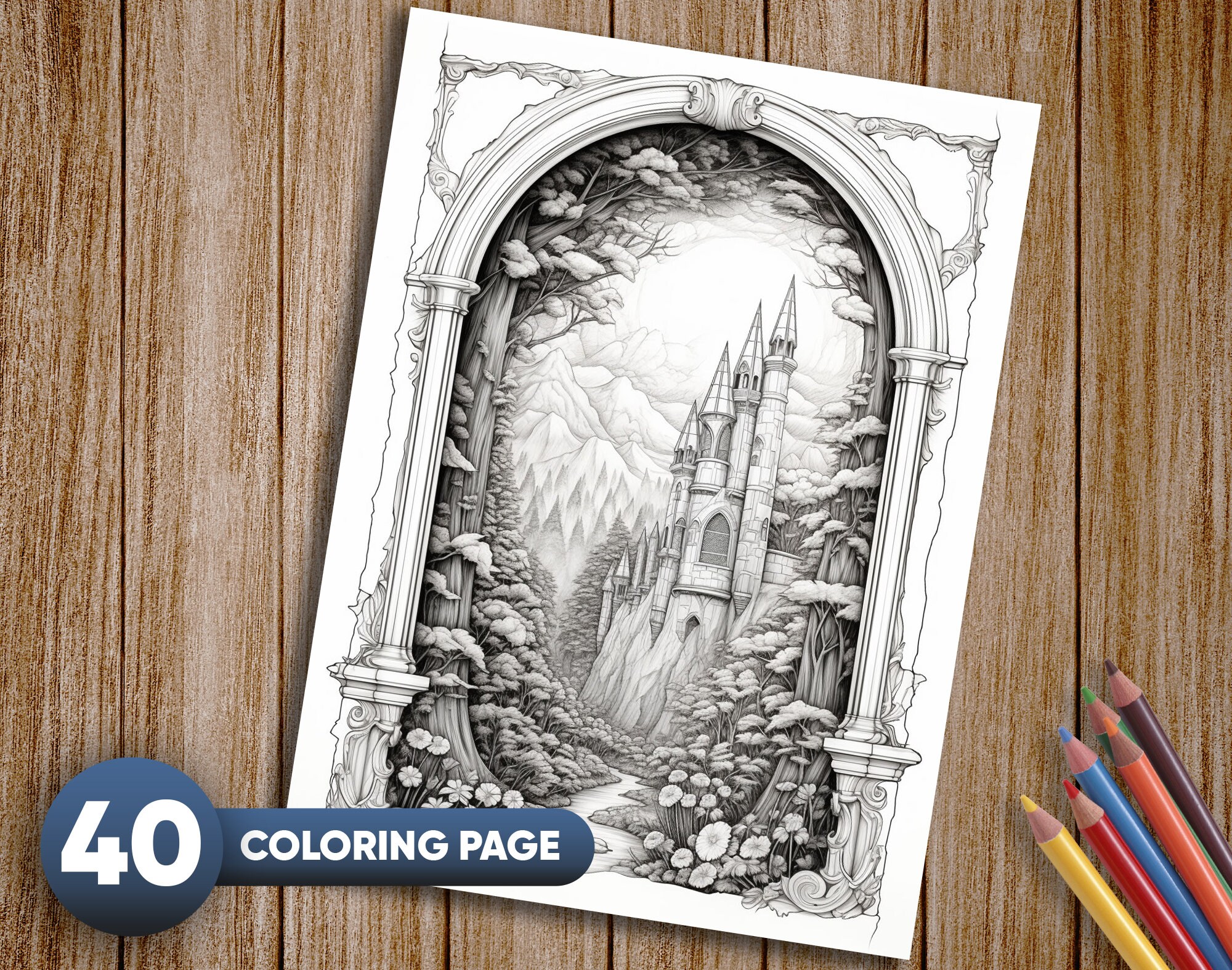 40 Window to Another World Coloring Pages for Adults Instant - Etsy