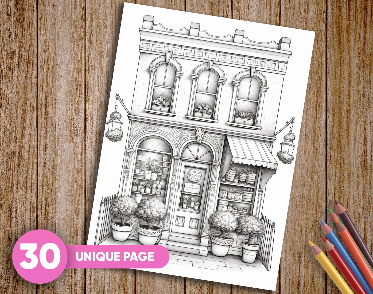 Adorable Storefront Coloring Printables Cute Storefronts - Etsy