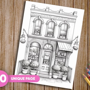 Adorable Storefront Coloring Printables, Cute Storefronts, Procreate ...