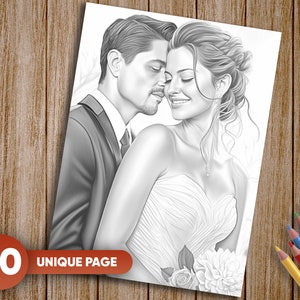 35 Beautiful Wedding Couple Coloring Page, Adults & Kids- Valentine's ...