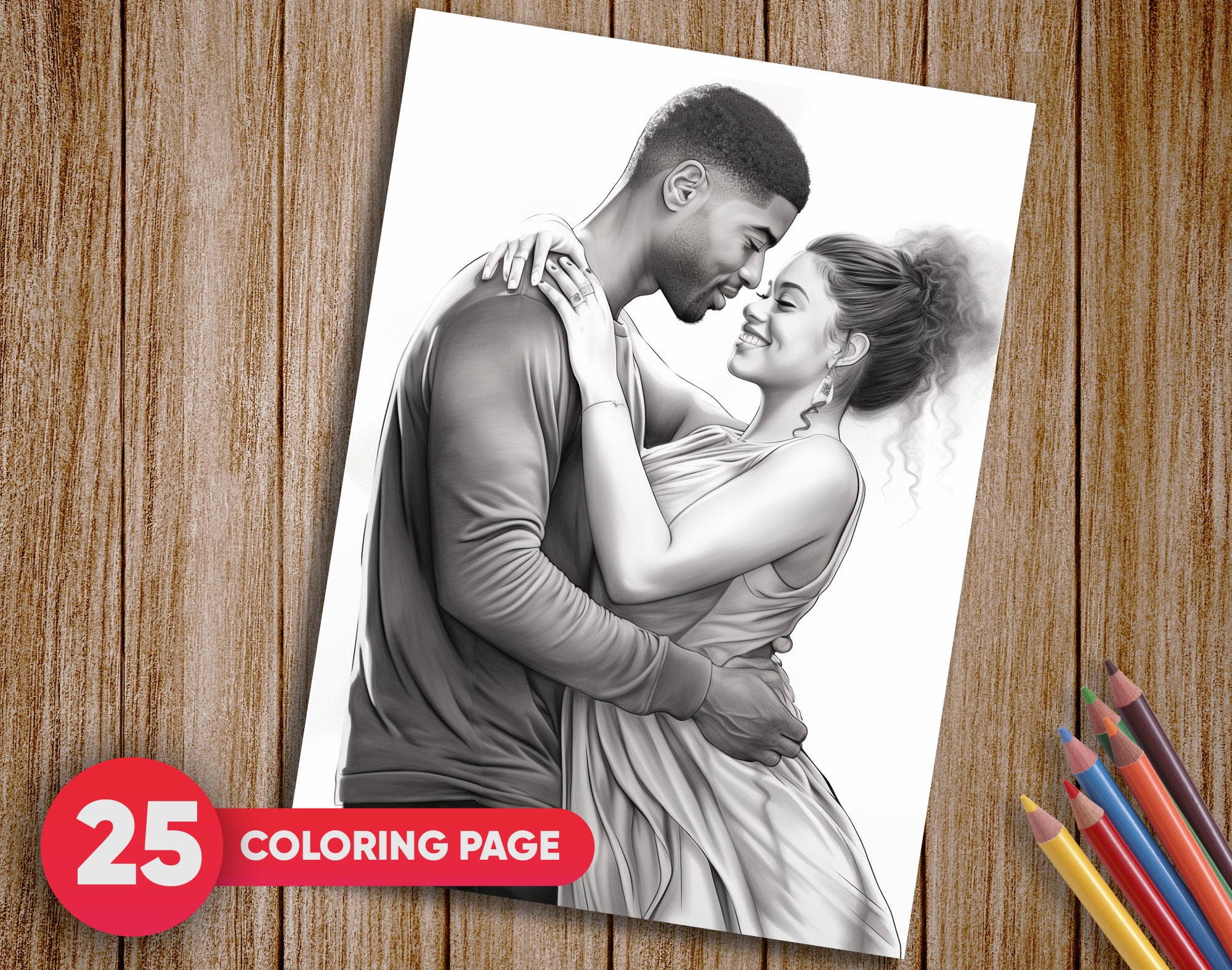 25 Fall in Love Black Couple Coloring Pages for Adults Woman - Etsy