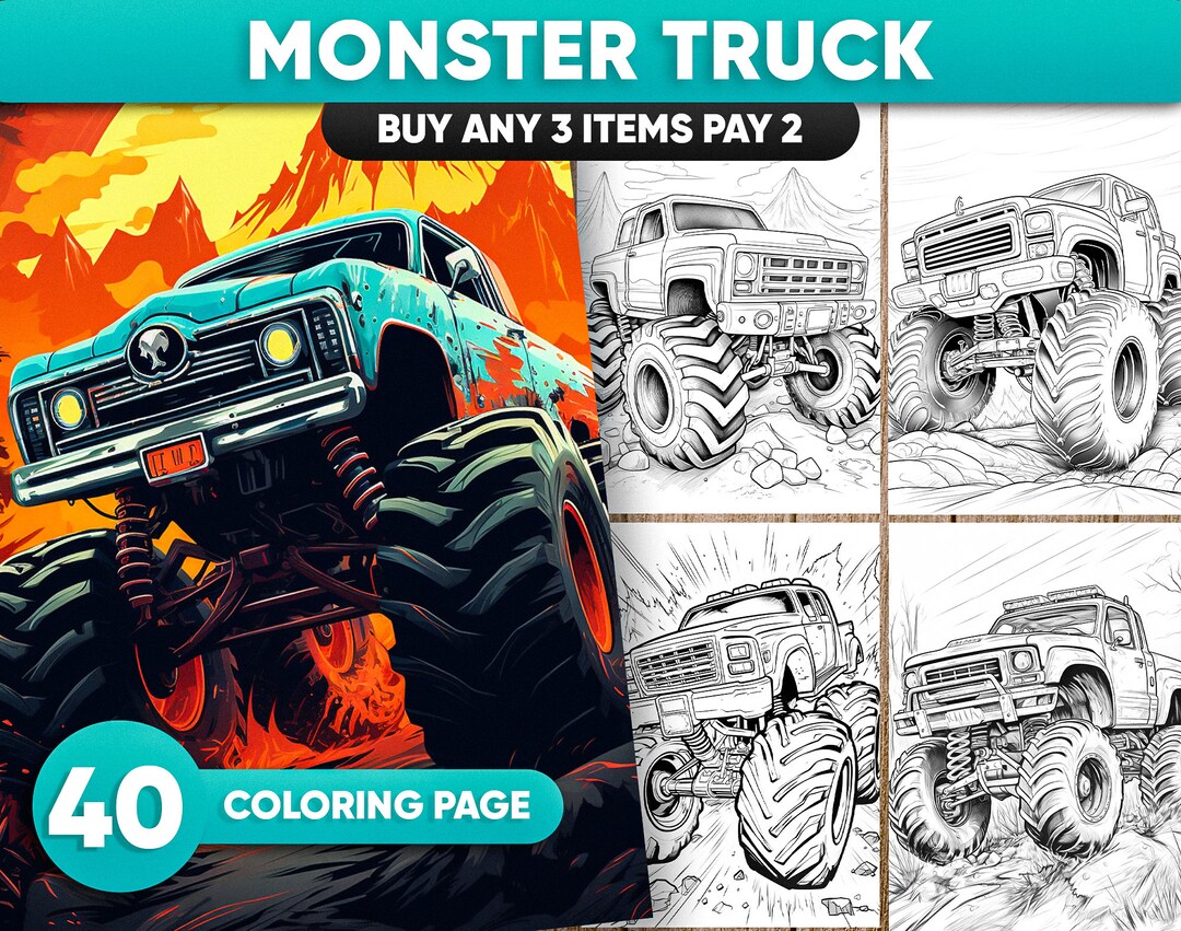 40 Monster Truck Coloring Pages for Kids, Children and Adults ...