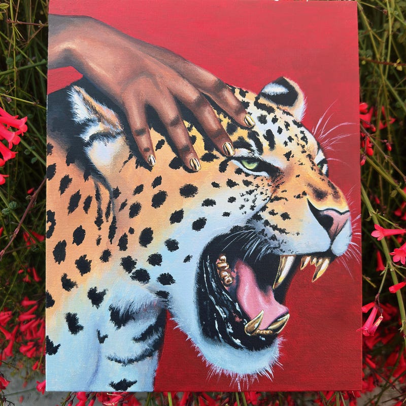 Cheetah Acrylic Painting - Etsy
