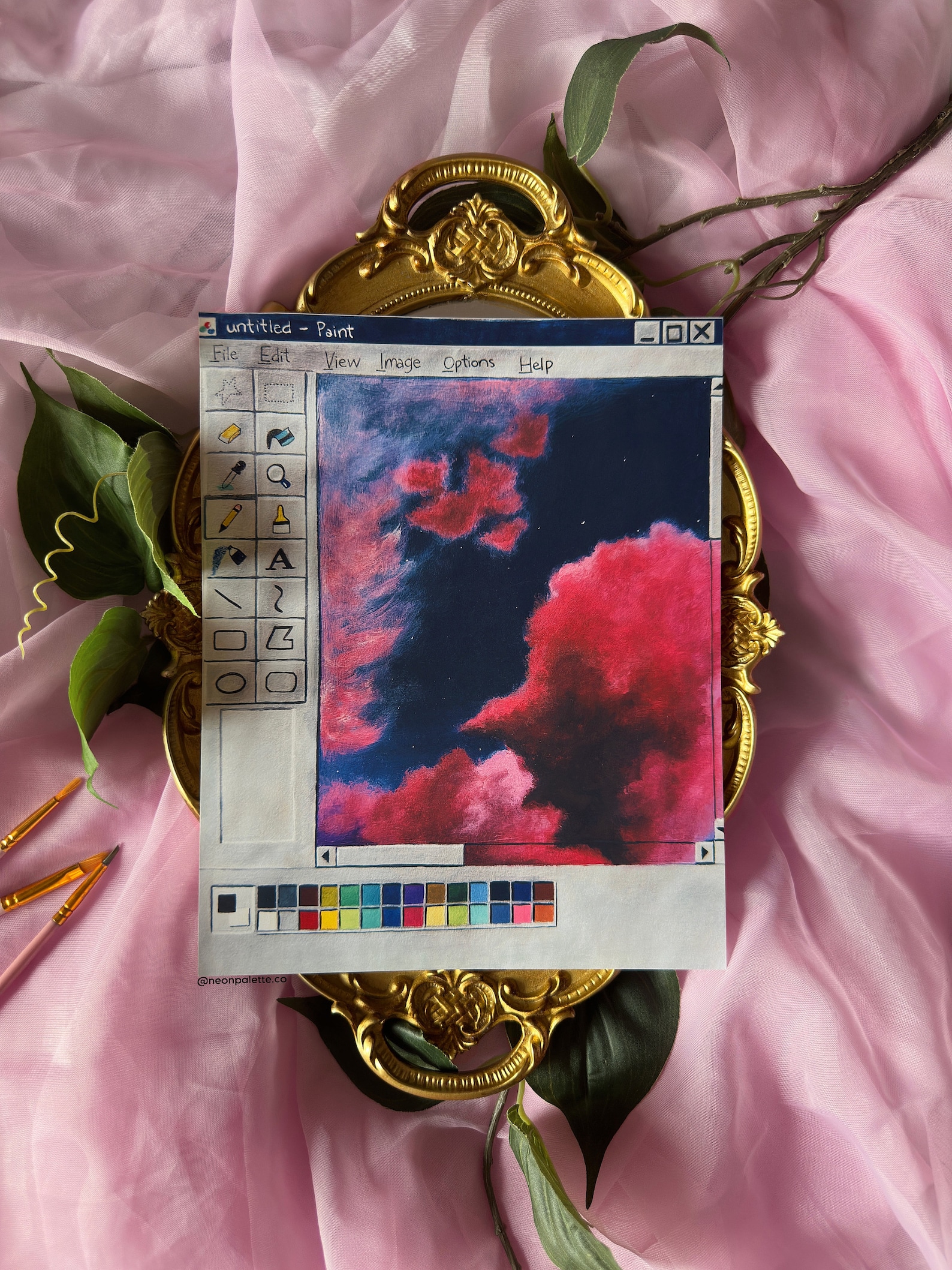 MS Paint Microsoft Inspired Aesthetic 8x10 Art Print Wall Decor Gouache ...