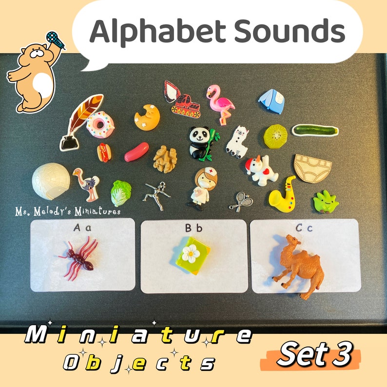 Alphabet Sound Miniature Objects, 26-letter Montessori Language Mini ...
