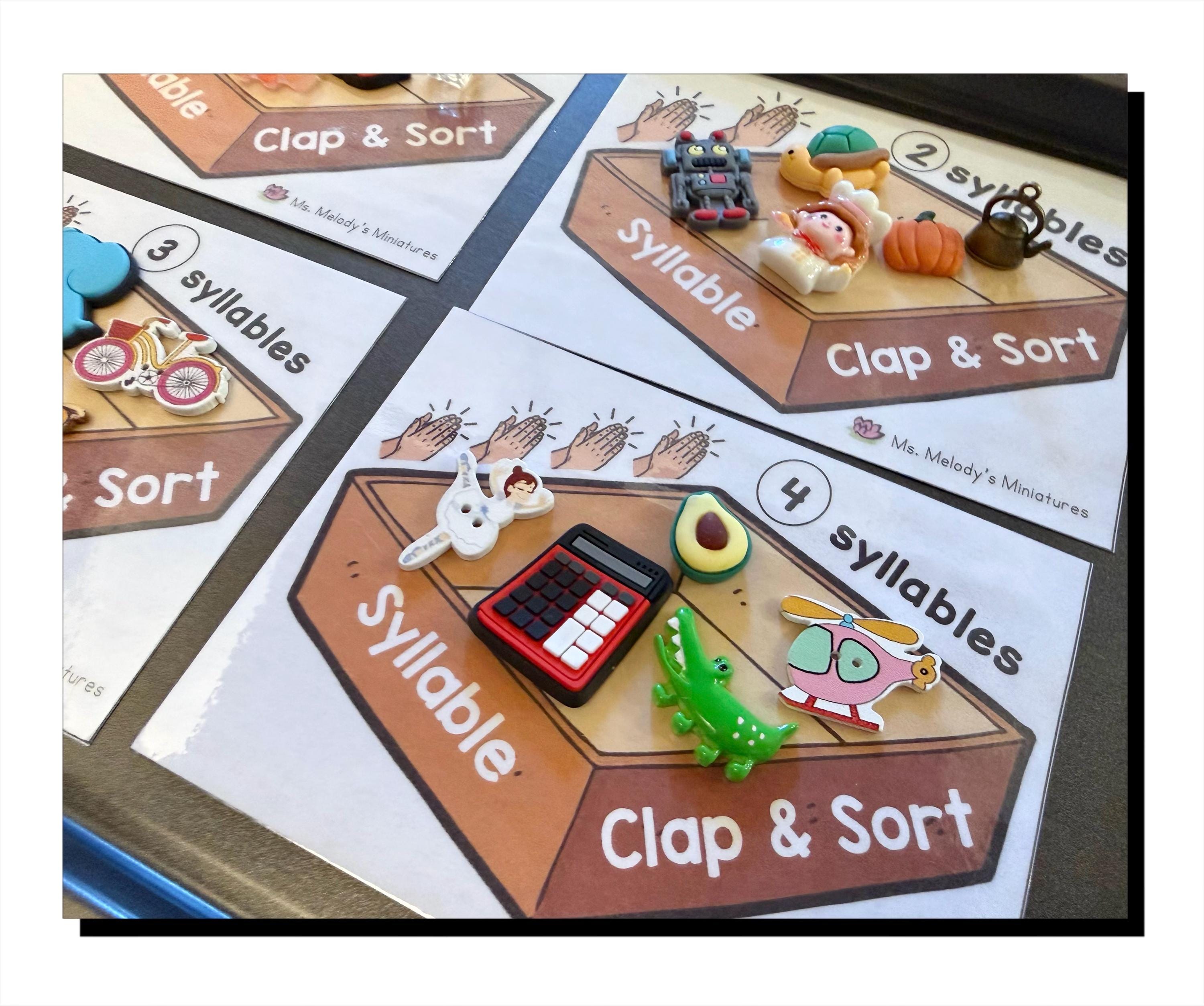 Syllable Clap & Sort Mini Object Kit, Learn Syllables Vs Letters ...