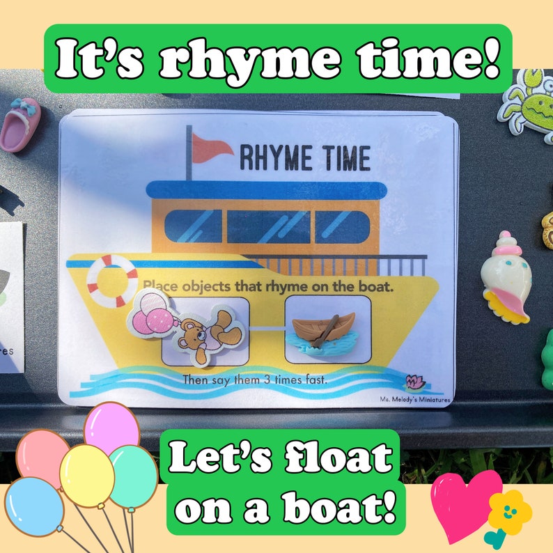 Rhyming Mini Objects, Rhyme Time, Matching Game, Phonics Activity ...