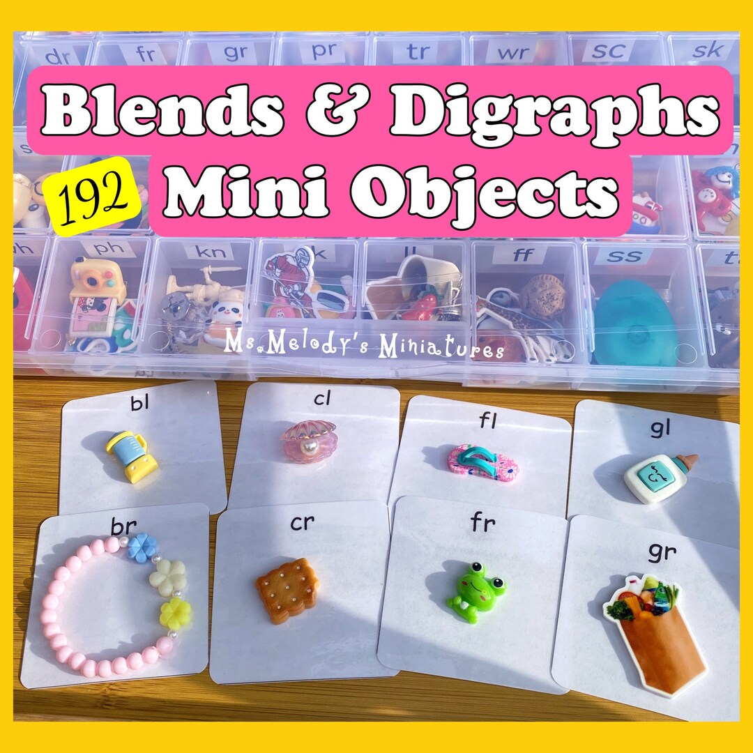 Blends Digraphs Double Letter Phonics Set Montessori Miniature Objects ...