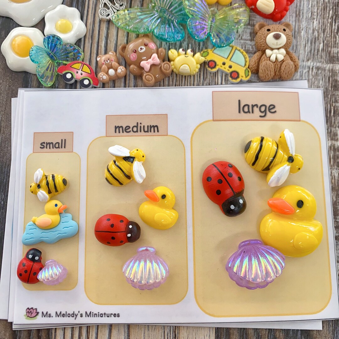 Small Medium Large Objects Kit Big Medium Small Size Sorting Matching ...