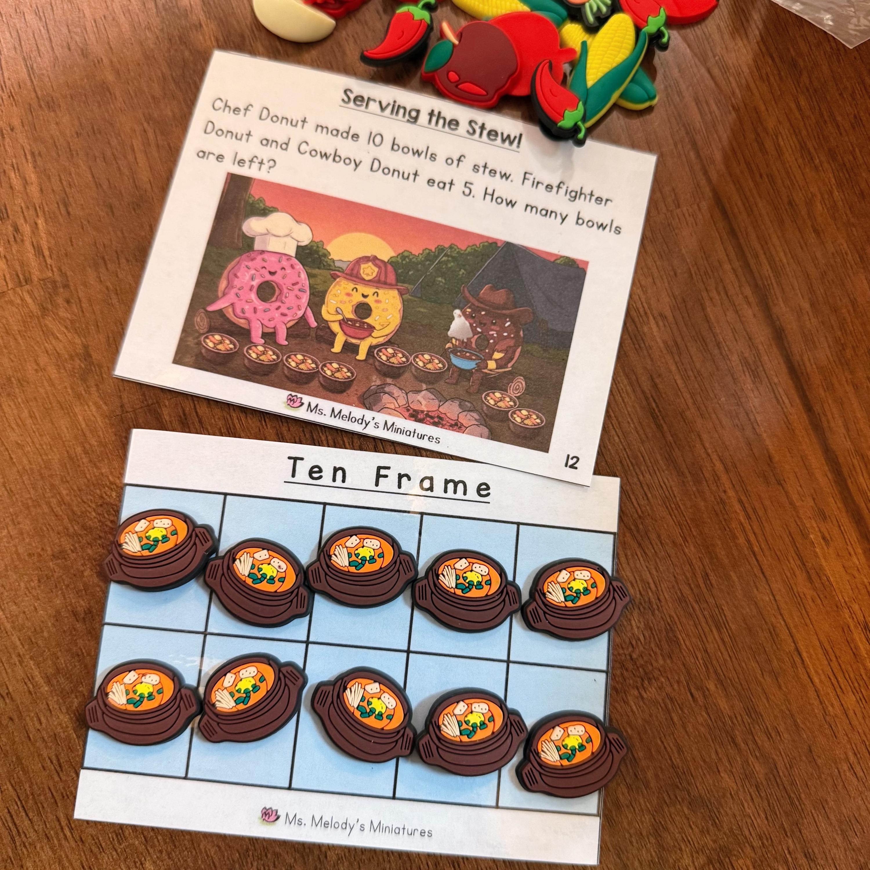 Chef Donut Word Problems Addition Subtraction Within 10, Number Sense ...