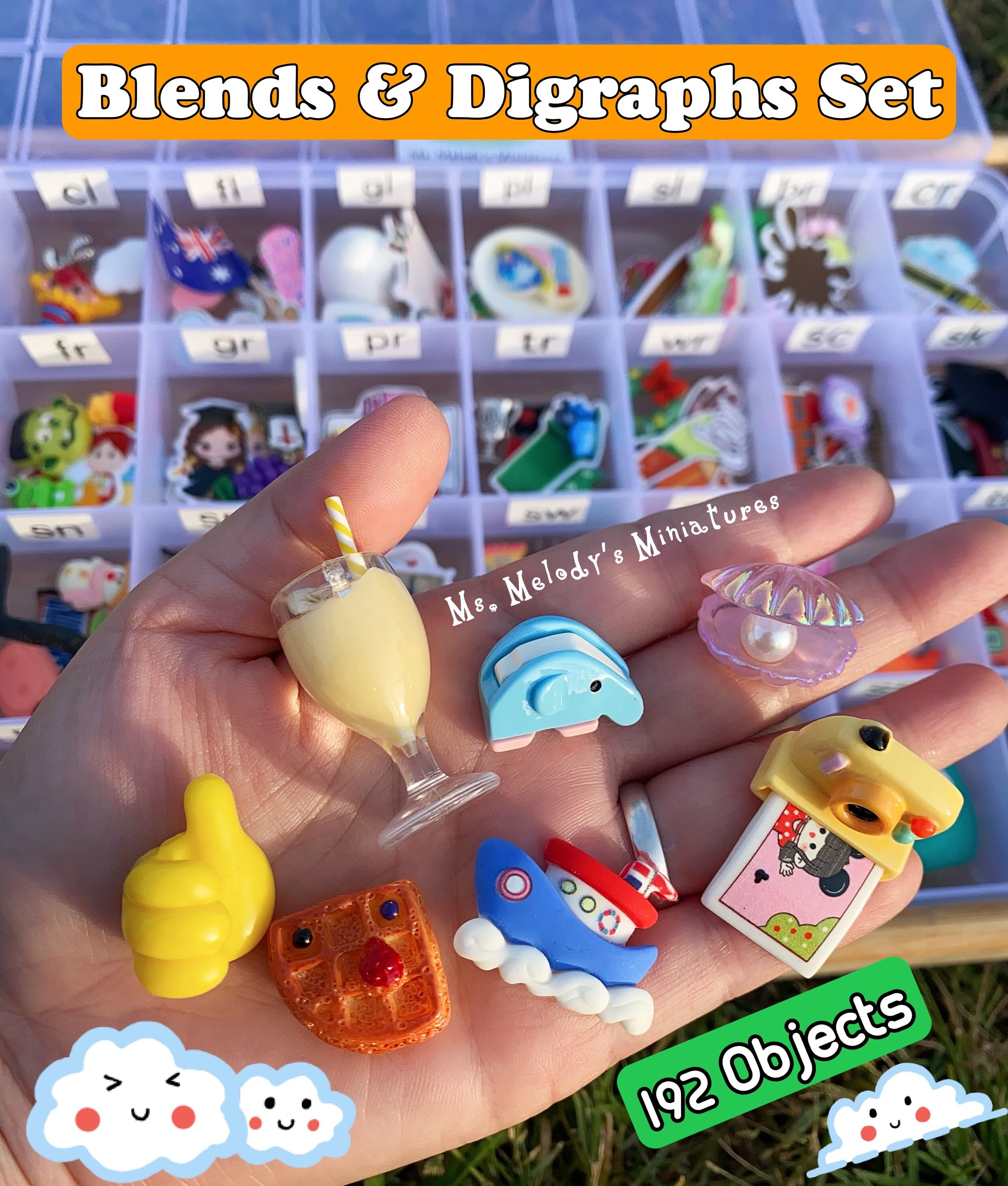 Blends Digraphs Double Letter Phonics Set Montessori Miniature Objects ...