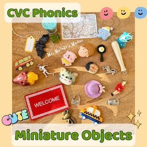 CVC Phonics Mini Objects Short Vowels Miniatures Montessori I Spy ...