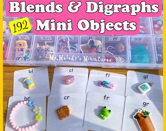 Alphabet Phonics Kit Digraphs Blends Montessori Miniature Objects ...