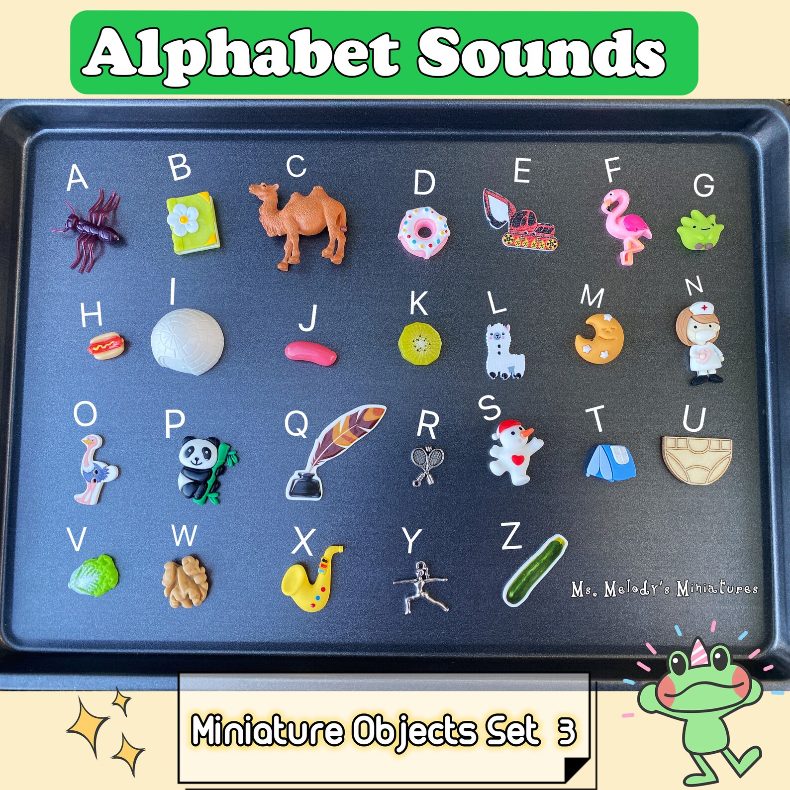 Alphabet Sound Miniature Objects, 26-letter Montessori Language Mini ...