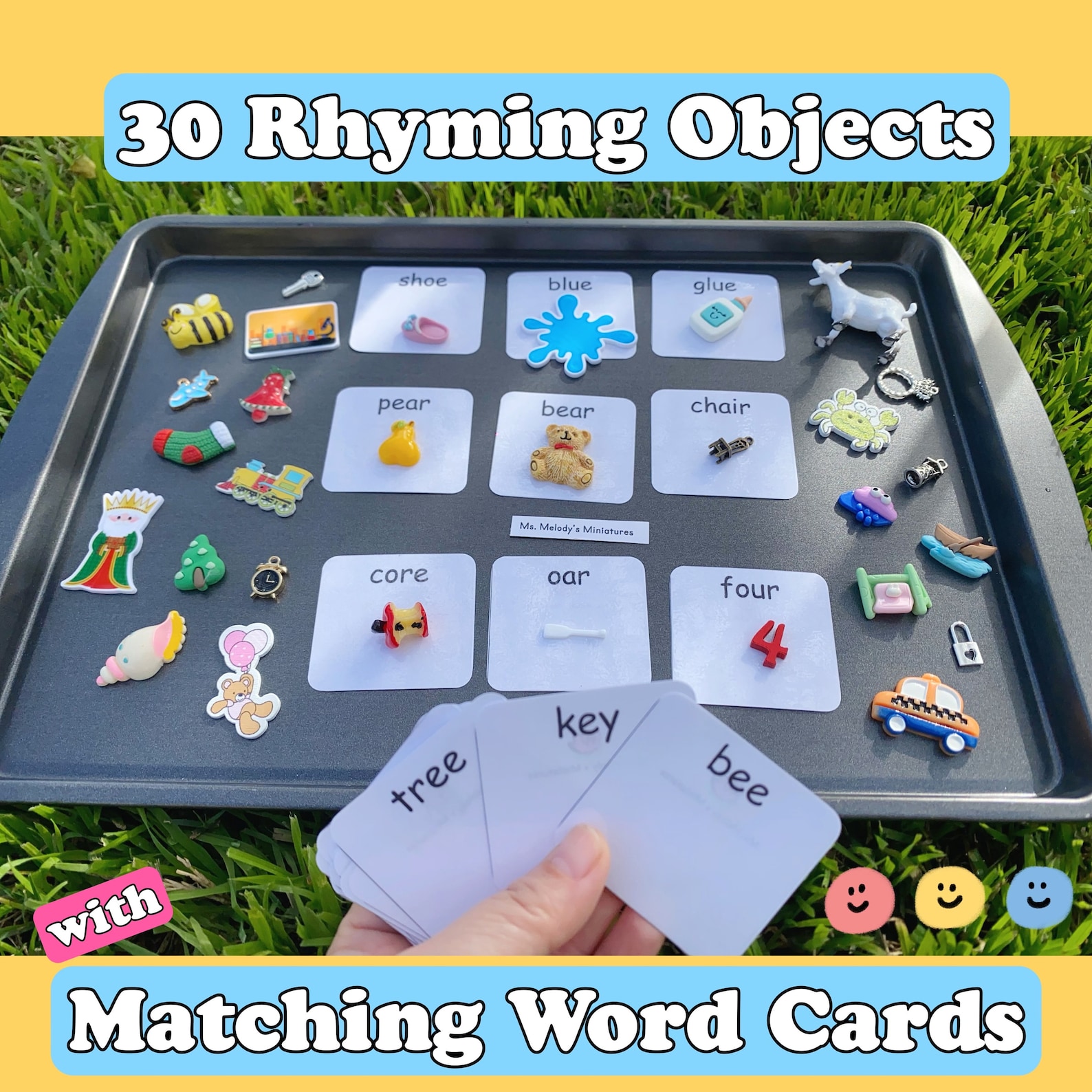 Rhyming Mini Objects, Rhyme Time, Matching Game, Phonics Activity ...