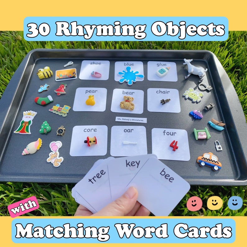 Rhyming Mini Objects, Rhyme Time, Matching Game, Phonics Activity ...