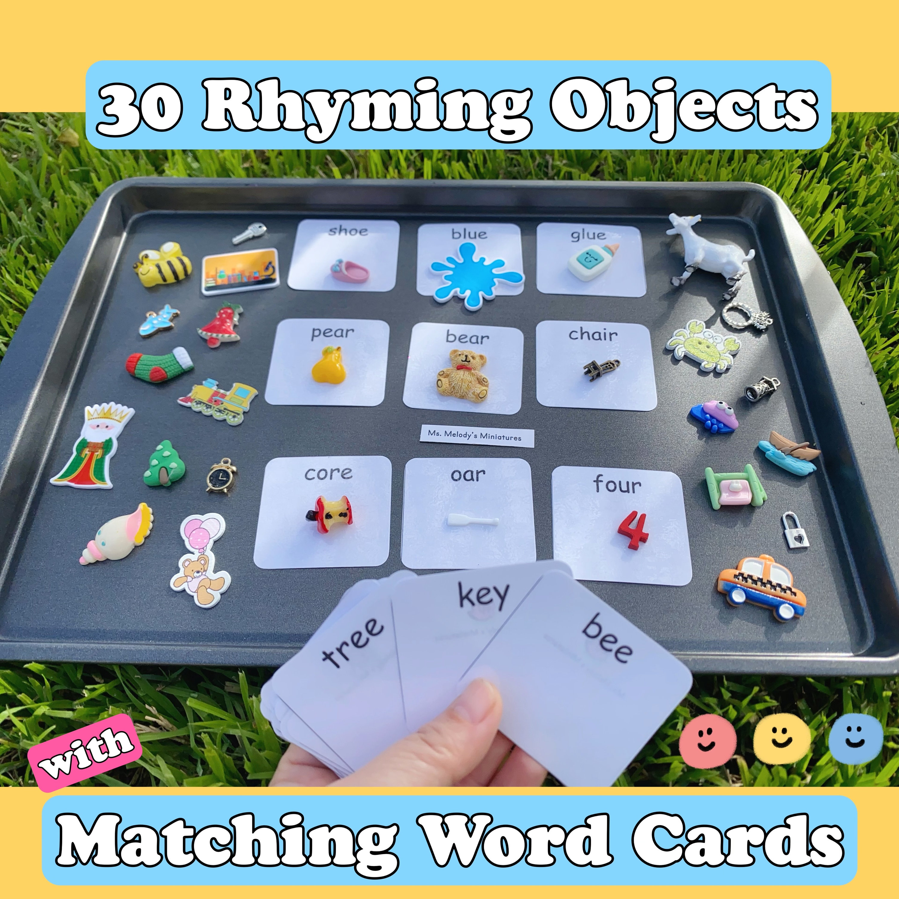 Rhyming Mini Objects, Rhyme Time, Matching Game, Phonics Activity ...