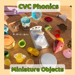 CVC Phonics Mini Objects Short Vowels Miniatures Montessori I Spy ...