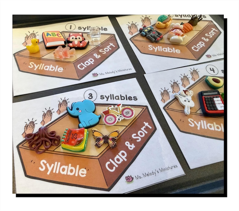 Syllable Clap & Sort Mini Object Kit, Learn Syllables Vs Letters ...