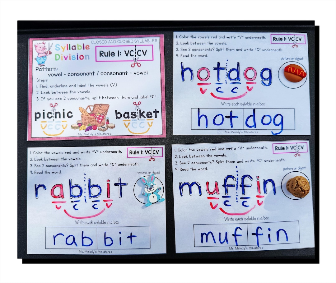 Open & Closed Syllable Interactive Mini Objects Kit Science of Reading ...