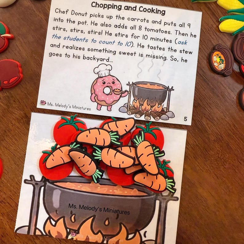 Chef Donut Word Problems Addition Subtraction Within 10, Number Sense ...