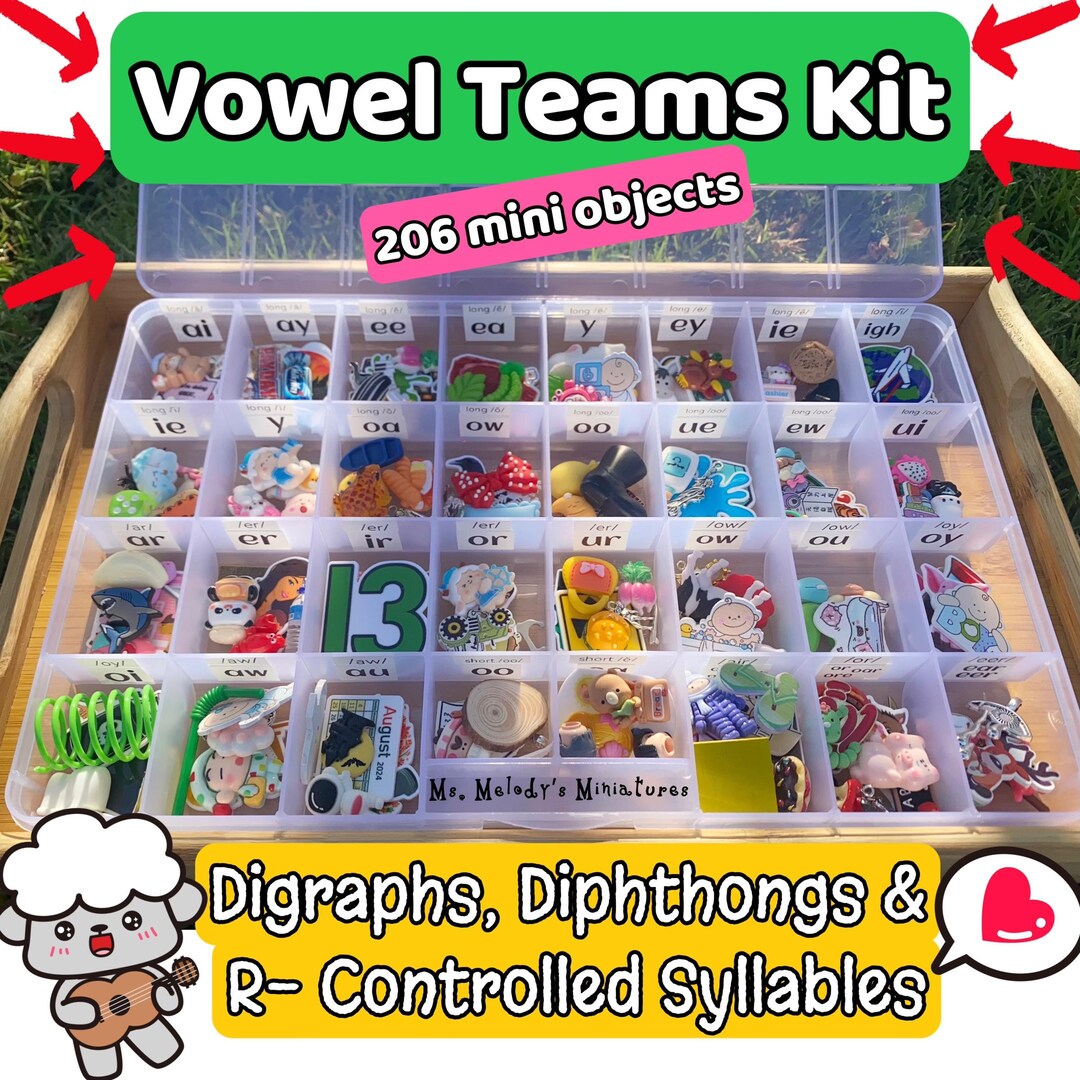 Vowel Teams Mini Objects, Digraphs Diphthongs, R Controlled Vowels ...