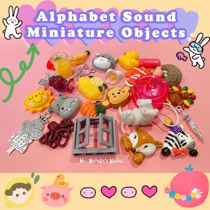 Alphabet Sound Miniature Objects, 26-letter Montessori Language Mini ...