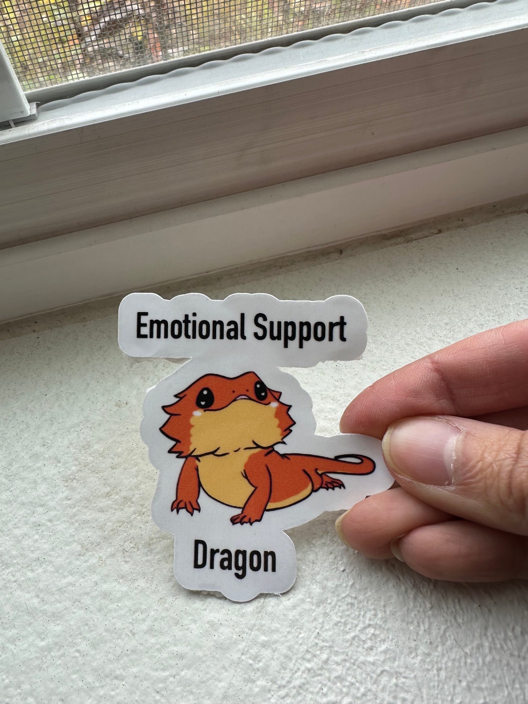 Emotional Support Bearded Dragon Sticker - Etsy