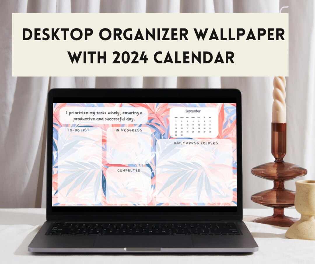 2024 Monthly Desktop Organizer Wallpaper 4K Digital Flora Desktop ...