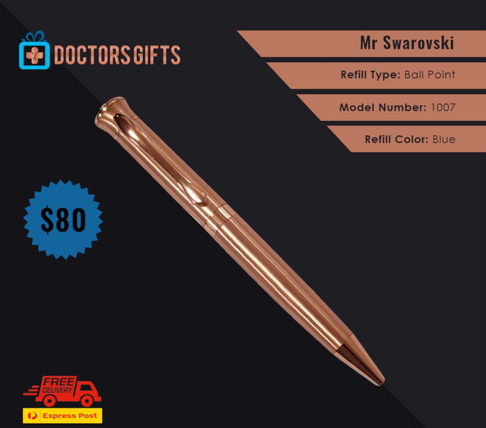 Copper Pen Studded With Massive Swarovski Crystal Ball Point - Etsy