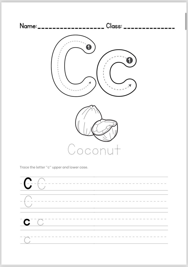 Preschool Alphabet Workbook - Etsy