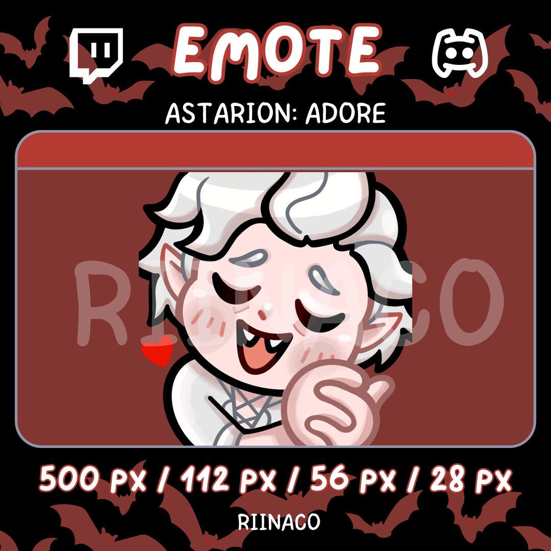 Baldur's Gate 3 BG3 Astarion Adore / Premade Emote Icon Twitch Discord ...