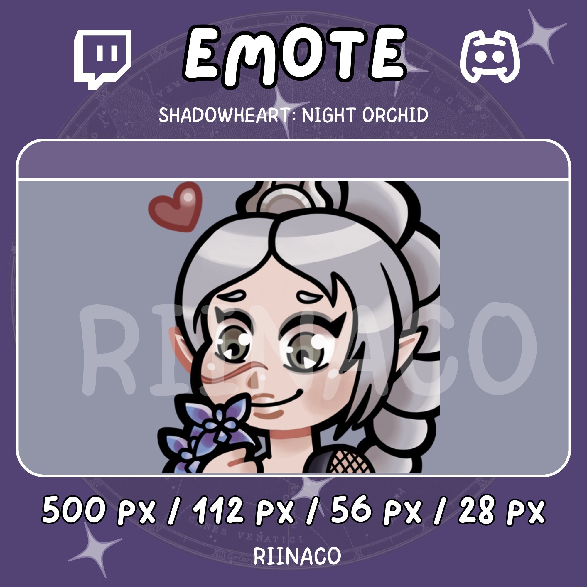 Baldur's Gate 3 BG3 Shadowheart Night Orchid / Premade Emote Icon ...
